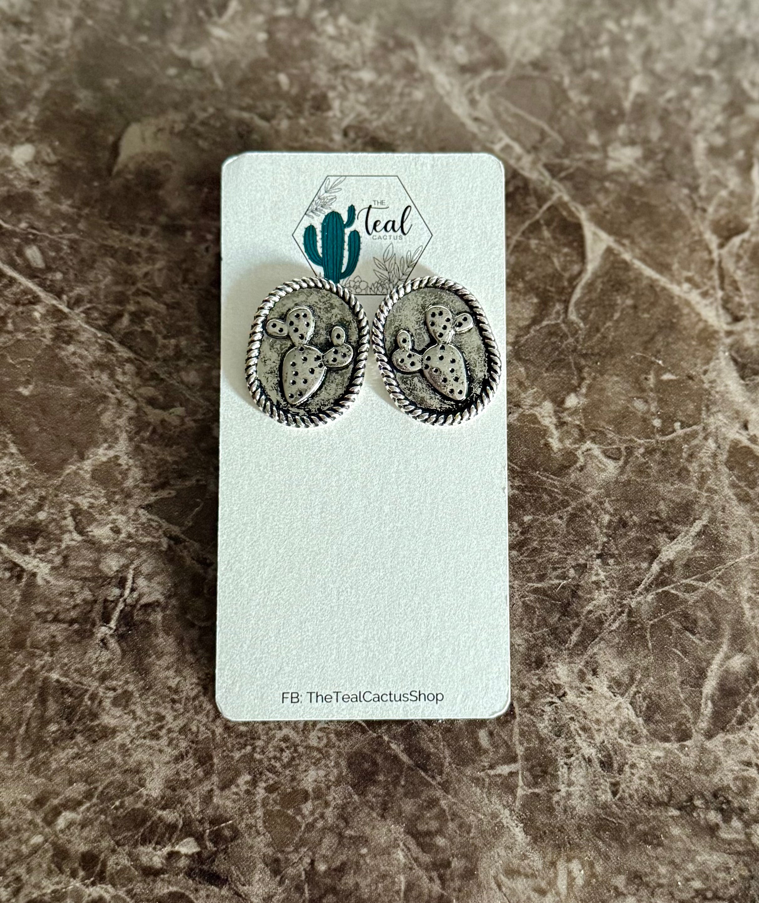 Cactus Oversized Stud {Silver} – The Teal Cactus